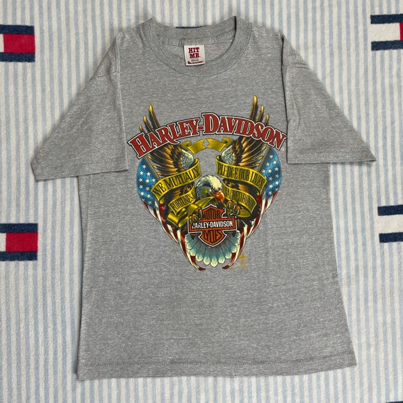 Harley-Davidson | Tops | Vintage 8s Harleydavidson Motorcycles Eagle Short Sleeve Tee Shirt ...